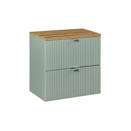 WASCHTISCHUNTERSCHRANK 60.4cm Jade Gr&uuml;n und Holz