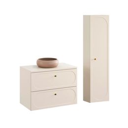 BADM&Ouml;BEL 80.6cm Sanae 2er-Set Sandbeige