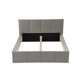 Halmon Schlafkomfort Betten POLSTERBETT Dalas Granitgrau 160 x 200 x 40 cm Stauraum Ohne Matratze und Lattenrost