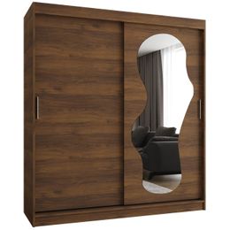 SCHIEBET&Uuml;RENSCHRANK mit Spiegel ULTRA 200/180/62 2-t&uuml;rig