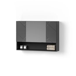 BADSPIEGELSCHRANK Ronco Anthrazit Hochglanz 80.1 x 55 cm