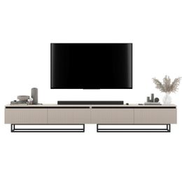 TV-LOWBOARD 2-er Set Selene Kaschmir Matt mit Metallrahmen 140 cm