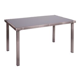 MCW POLY-RATTAN TISCH rechteck Grau, Braun