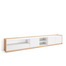 LOWBOARD, Wei&szlig; und Eiche Soft, 310/37/50cm