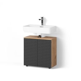 WASCHBECKENUNTERSCHRANK Ronco Anthrazit gepunktet 60 x 59 cm