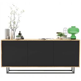 KOMMODE Apollo 3D Eiche wotan Schwarz Matt 168 cm