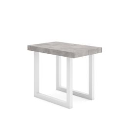 KONSOLENTISCH ausziehbar 58 bis 180cm, f&uuml;r 8 G&auml;ste, wei&szlig; zementgrau, 90/58/73cm
