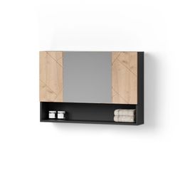 BADSPIEGELSCHRANK Ronco Goldkraft Eiche/Anthrazit 80.1 x 55 cm
