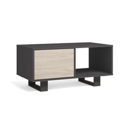 COUCHTISCH WIND, 2 T&uuml;ren, grau, eiche, 92/50/45cm