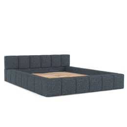 POLSTERBETT Milos mit Stauraum 180/200 cm Marineblau im Modesto Stoff