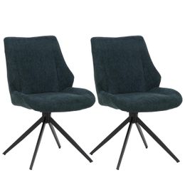 MCW ESSZIMMERSTUHL Schwarz, Petrol 2er-Set