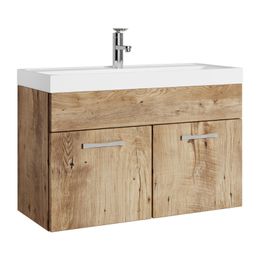 Badplaats BADM&Ouml;BEL-SET Paso 2 Teile Kastanien Eiche - 80 x 35 x 55 cm