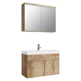 Badplaats BADM&Ouml;BEL-SET Paso 3 Teile Kastanien Eiche - 80 x 35 x 55 cm