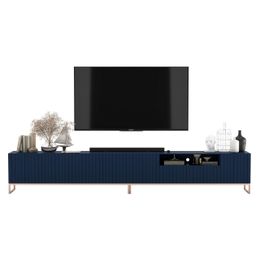 TV-LOWBOARD 2-er Set Elpis2 Marineblau Matt mit Metallrahmen 150 cm