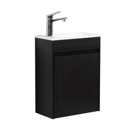 Badplaats G&Auml;STE-WC-M&Ouml;BELSET Sinta 2 Teile Schwarz Holz - 40 x 22 x 54 cm