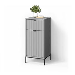 BADSCHRANK ATERNO Grau 40 x 87 cm mit T&uuml;r und Schublade