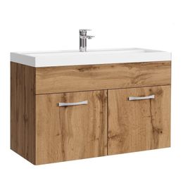 Badplaats BADM&Ouml;BEL-SET Paso 2 Teile Eiche - 80 x 35 x 55 cm