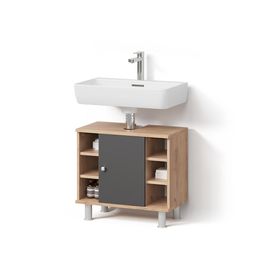 WASCHBECKENUNTERSCHRANK Fucino Anthrazit/Goldkraft Eiche 60 x 54 cm