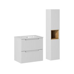 BADM&Ouml;BEL 60cm Riva 2er-Set Wei&szlig;
