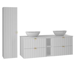 BADM&Ouml;BEL 140.6cm Lexa 2er-Set Wei&szlig;