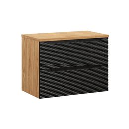 WASCHTISCHUNTERSCHRANK 80cm Elora Schwarz und Holz
