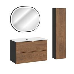 BADM&Ouml;BEL 80cm Elena 2er-Set Holz und Schwarz