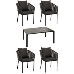 MCW GARTENGARNITUR Anthrazit, Dunkelgrau 5-teilig-Set