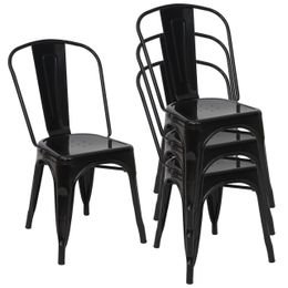 MCW STUHL METALL Schwarz 4er-Set