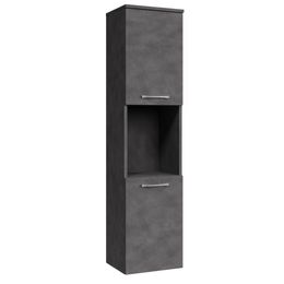 Badplaats BADEZIMMERSCHRANK Montreal mit 2 T&uuml;ren Dunkel Grau - 30 x 30 x 130 cm