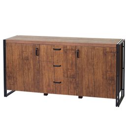 MCW SIDEBOARD Wildeiche Dekor, Schwarz