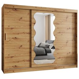 SCHIEBET&Uuml;RENSCHRANK mit Spiegel SPOTI 200/250/62 3-t&uuml;rig