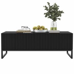COUCHTISCH Elpis Schwarz matt 110 cm mit Metallrahmen