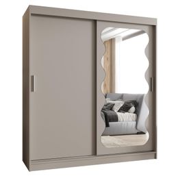 SCHIEBET&Uuml;RENSCHRANK mit Spiegel ULTRA 200/180/62 2-t&uuml;rig