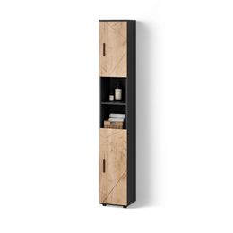 BADSCHRANK Ronco Goldkraft Eiche/Anthrazit 30 x 192 cm