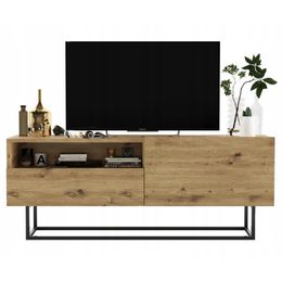 TV-SCHRANK Enjoy Eiche artisan matt mit Metallrahmen Schublade 120 cm