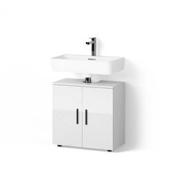 WASCHBECKENUNTERSCHRANK Ronco Wei&szlig; Hochglanz 60 x 59 cm