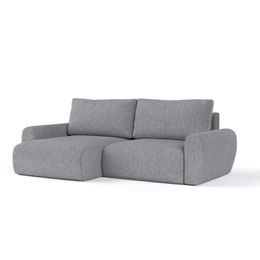 ECKSOFA OMARI mit Schlaffunktion Grau im Neve Stoff