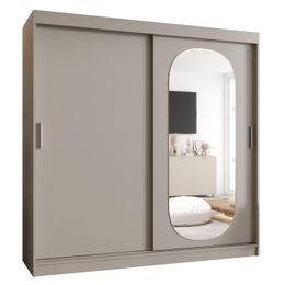 SCHIEBET&Uuml;RENSCHRANK mit Spiegel ROYAL 200/200/62 2-t&uuml;rig
