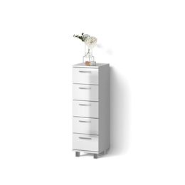 BADSCHRANK Eisak Wei&szlig; Hochglanz 30 x 95 cm
