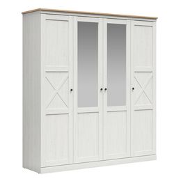 SCHRANK 4 T&uuml;ren Victoria Wei&szlig; und Holz