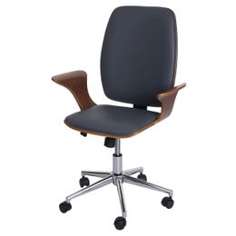 MCW B&Uuml;ROSTUHL Walnuss Dekor, Grau