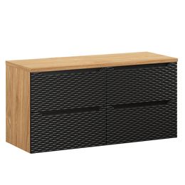 WASCHTISCHUNTERSCHRANK 120cm Elora Schwarz und Holz