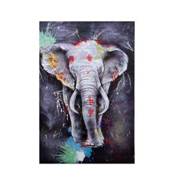 MCW &Ouml;LGEM&Auml;LDE ELEFANT HANDGEMALT Mehrfarbig