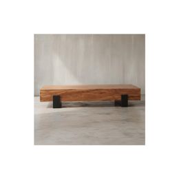 KADIMA DESIGN Holz-Sofatisch Sheesham, Puristisches, modernes Design, handgefertigt & robust, Schutzlackversiegelte Oberfl&auml;che