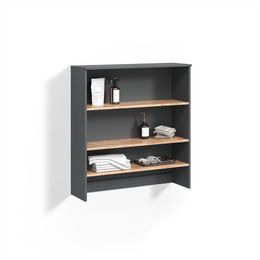 WASCHMASCHINENSCHRANK Paolina Anthrazit/Goldkraft Eiche 93.6 x 100.4 cm mit offenen Regalen