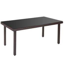 MCW POLY-RATTAN-GARTENTISCH rechteck Braun