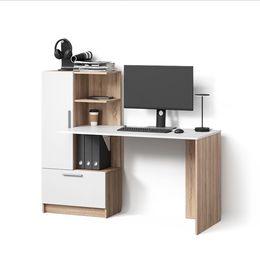 SCHREIBTISCH Lorena Sonoma/Wei&szlig; 150 x 120.1 cm mit 2 T&uuml;ren