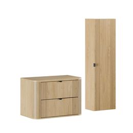 WASCHTISCHUNTERSCHRANK 80.4cm Mila 2er-Set Helle Eiche
