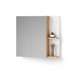 SPIEGELSCHRANK Ronco Wei&szlig; Hochglanz 80 x 75 cm