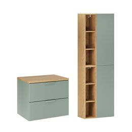 WASCHTISCHUNTERSCHRANK 60.6cm Oria 2er-Set Gr&uuml;n
